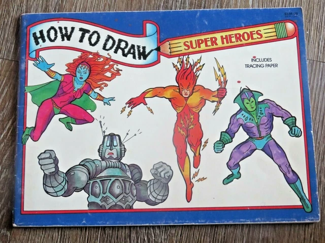 VINTAGE 1993 HOW to Draw Super Heroes with Tracing Paper by Jael ...