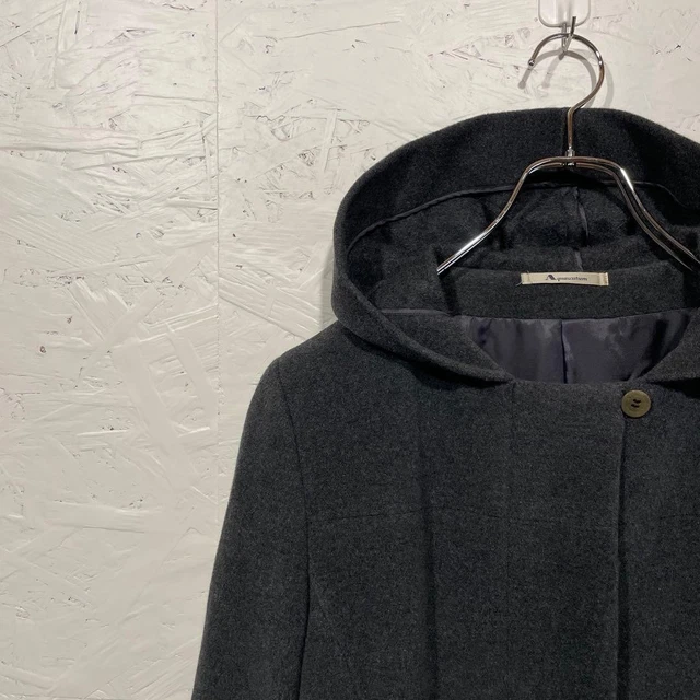 AQUASCUTUM WOOL LONG Coat Asian fit M US size S Gray Authentic £155.38 - PicClick UK