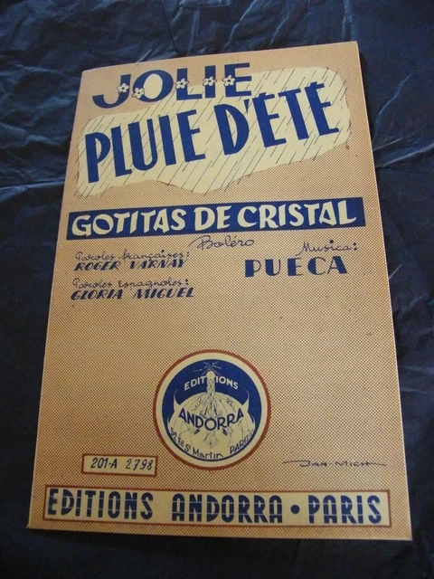 SPARTITO JOLIE PIOGGIA Estate Pueca Pierre Malar Luna Argento Learsi ...