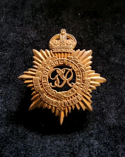 ORIGINAL WW2 ERA Royal Army Service Corps RASC Brass Cap Badge British ...