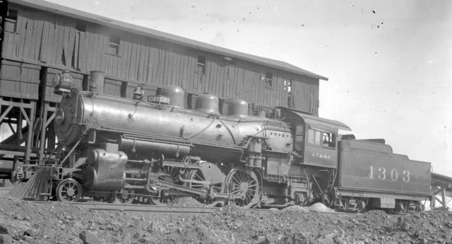 AT&SF SANTA FE Railroad locomotive engine No. 1303 type 4-6-2 OLD TRAIN ...
