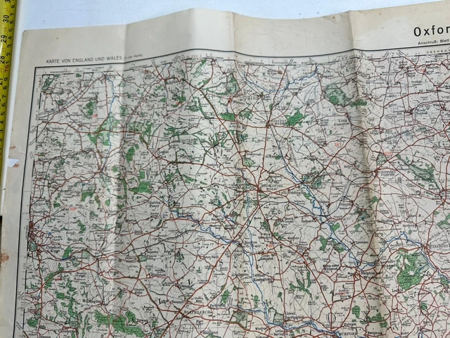 ORIGINAL WW2 GERMAN Army Map of England / Britain - Oxford EUR 35,64 ...