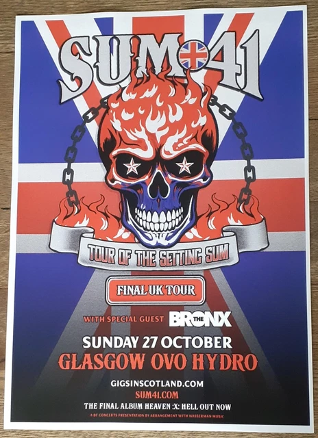 SUM 41 - live band music show 2024 promotional tour concert gig poster £5.99 - PicClick UK