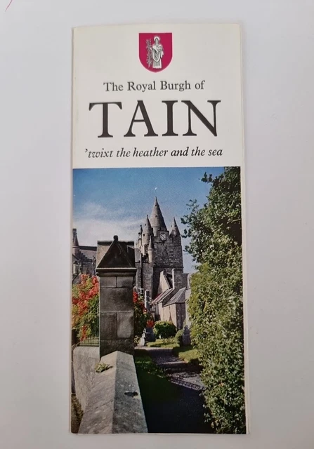 ROYAL BURGH TAIN 1960s visitor tourist guide leaflet pamphlet colour ...