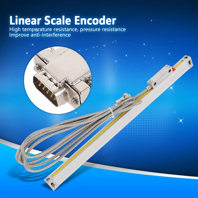 LINEAR SCALE ENCODER Accuracy 5μm Grating Ruler Sensor For Lathe DC5V ...