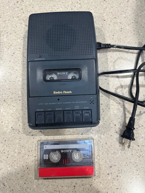 VINTAGE RADIO SHACK Model CTR-102 Cassette Recorder w Power Cord Tested ...