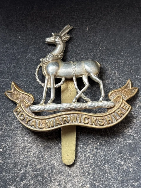 ROYAL WARWICKSHIRE REGIMENT Original British Army Cap Badge WW2 Dunkirk ...