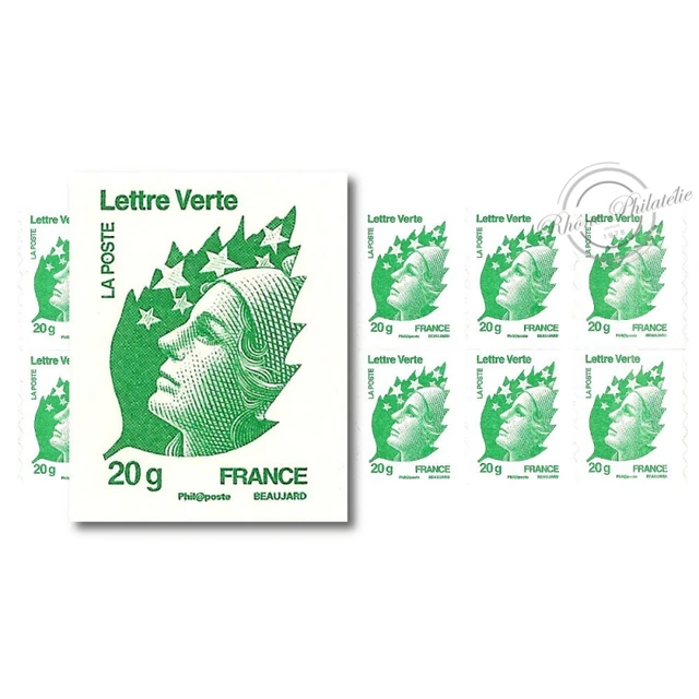 CARNET FRANCE 604-C1 MARIANNE VERTE DE BEAUJARD 12 TIMBRES 20g POUR AFFRANCHIR EUR 13,75 ...
