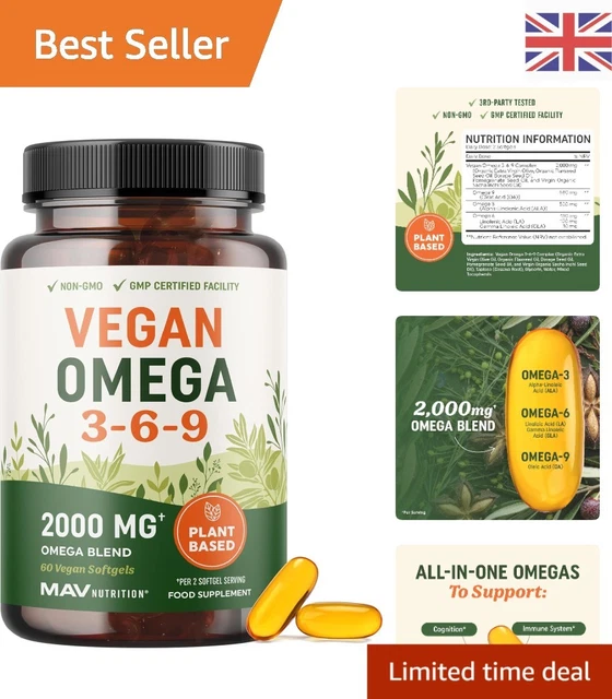 2000MG OMEGA Complex | 3-6-9 Blend for Heart & Eye Support | 60 ...