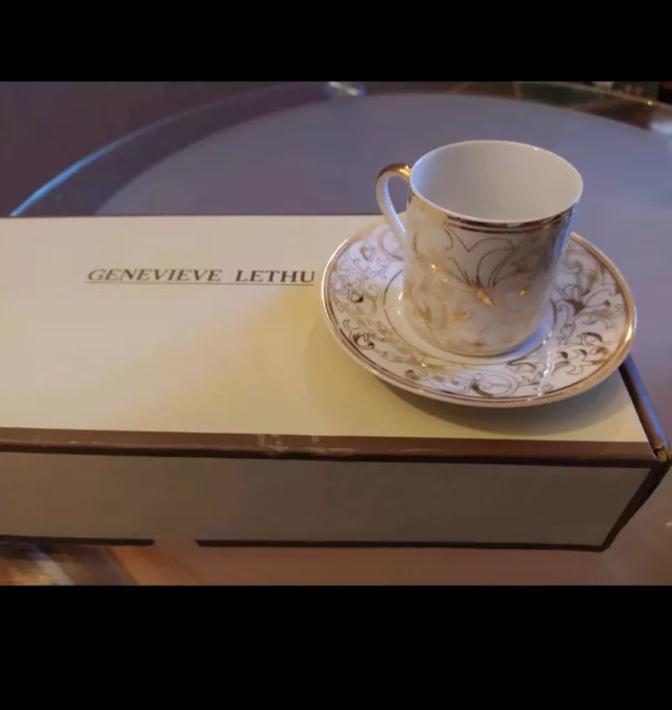 TASSES À CAFÉ Porcelaine Geneviève Lethu EUR 20,00 - PicClick FR