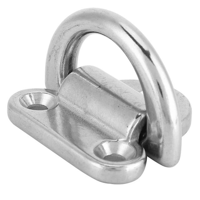 316 STAINLESS STEEL Boat Folding Pad Eye Lashing D Ring Tie Down Cleat ...