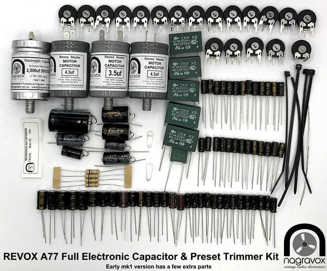 REVOX A77- UNIVERSAL capacitor and preset trimmer upgrade kit for all ...