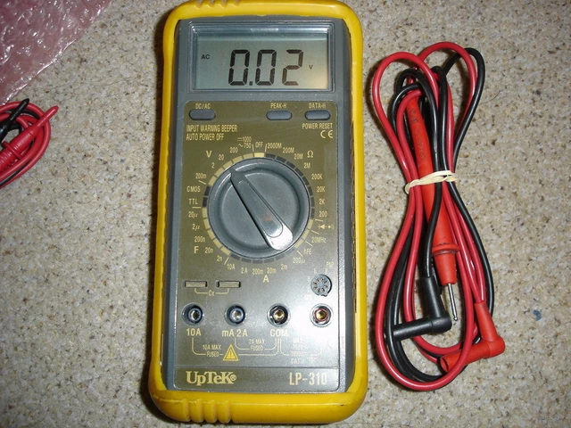 UPTEK LP-310 DIGITAL Volt meter DVM Multimeter & rubber case & Fluke ...