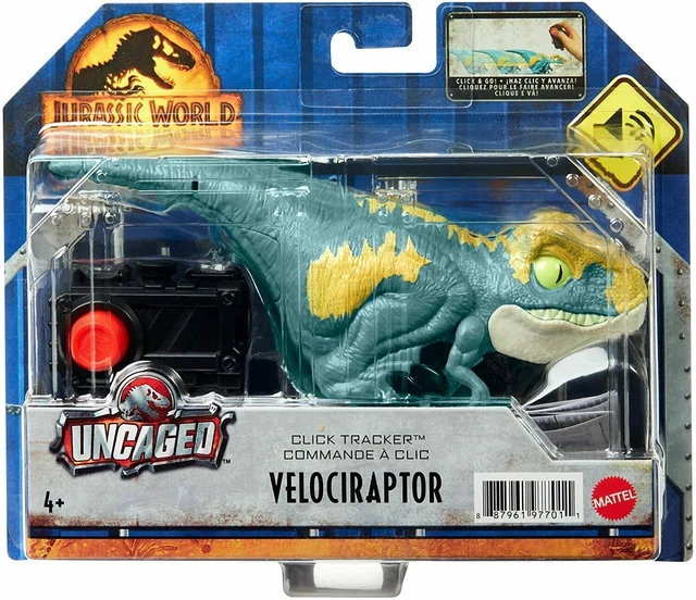 JURASSIC WORLD DOMINION Uncaged VELOCIRAPTOR Dinosaur Click Tracker In ...