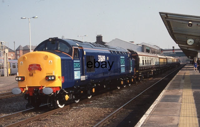 35MM RAILWAY SLIDE - DRS Diesel Electric Class 37. 37609/606 @ Chester ...