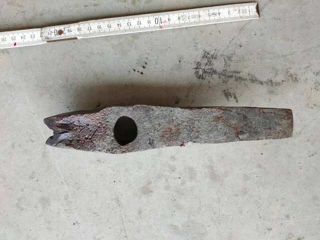 ALTER SCHMIEDEHAMMER MIT Prägung und Kerbe Schmiedeeisen EUR 10,00 ...