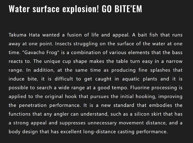 JACKALL SPIN GAVACHO Frog soft Galleggiante Esca Chart Strike Gill (6316) EUR 16,92 - PicClick FR