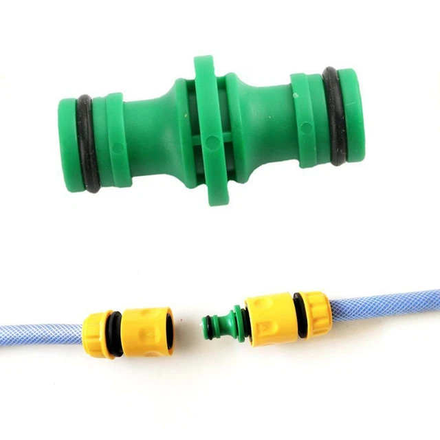 2 WAY GARDEN Hose Connector Joiner Coupler Watering Water Pipe Tap Male ...