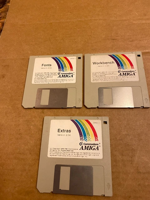 VINTAGE COMMODORE AMIGA Workbench Version 2.04, 3 Disk Set £10.00 ...