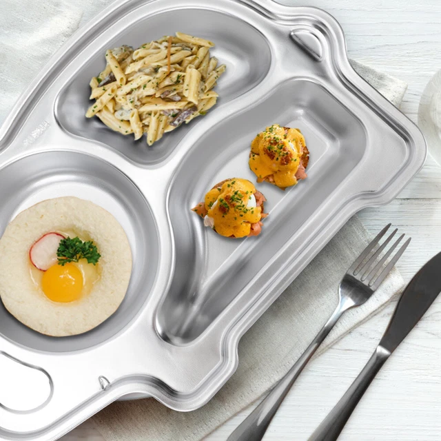 PIATTO DA CENA in acciaio inox 304 piatti divisi bambino pasto ...
