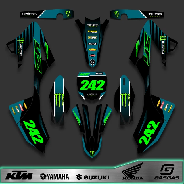YAMAHA YZ 125-250 2022-2024 2 stroke Graphics Kit Decals Stickers £122. ...
