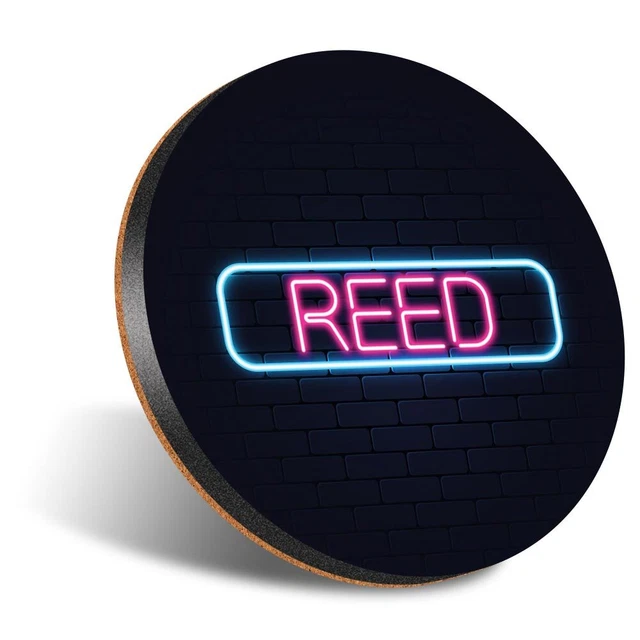 1X ROUND COASTER 12cm Neon Sign Design Reed Name #352407 £4.99 ...