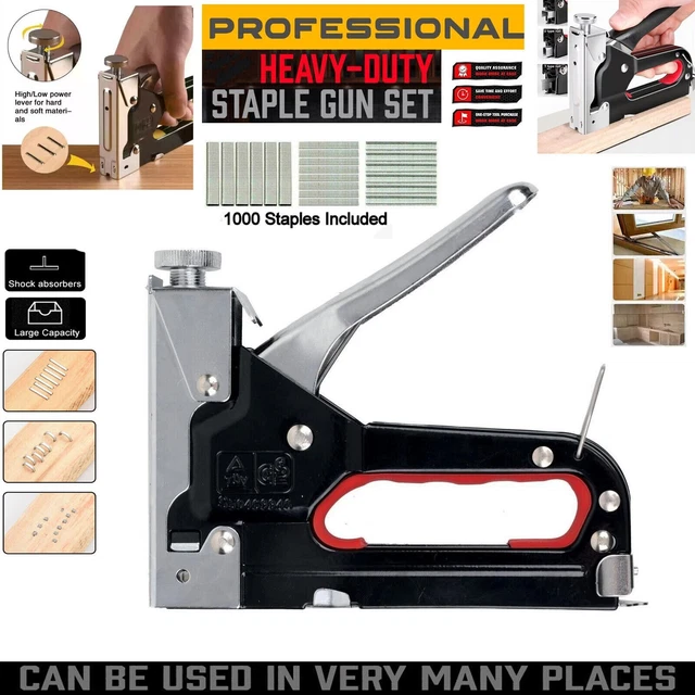 POWERFUL TACKER STAPLE Gun Wood Craft Heavy Duty Upholstery Stapler ...