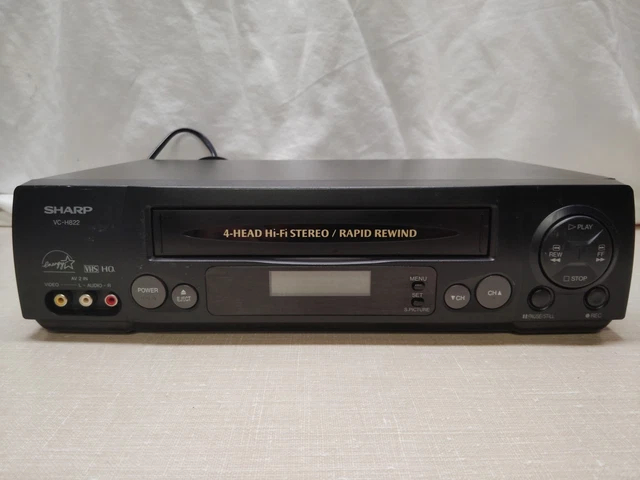 SHARP VC-H822 VCR VHS Tape Player/Recorder 4Head Hi-Fi Black Tested No ...