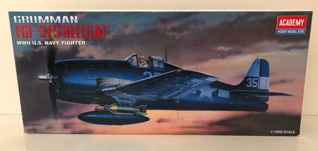 ACADEMY GRUMMAN F6F 3/5 Hellcat Model Kit 1:72 2121 Carrier Based ...