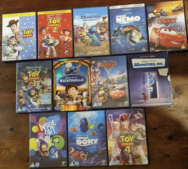 DISNEY PIXAR DVD Bundle Toy Story Nemo Cars Ratatouille Monsters Inc Inside Out £13.99 - PicClick UK