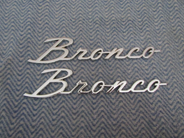 1966 - 1977 2021 2022 2023 Ford Bronco Script Fender Emblems 2Pcs In ...