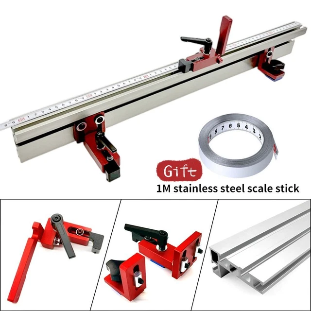 ALUMINIUM PROFILE FENCE Kit Woodworking T-tracks Sliding Brackets with ...