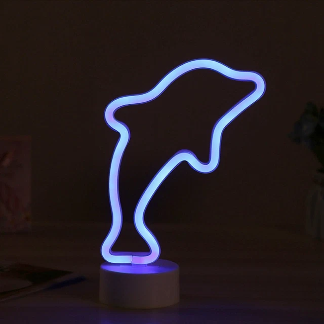 DOLPHIN SHAPED LED Neon Light Waterproof Small Night Light Lamp For ...