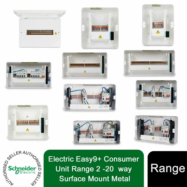SCHNEIDER ELECTRIC EASY9 Consumer Units 2-20 Way, Surface Mount ...