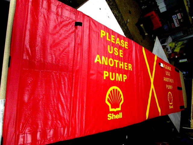 SHELL FUEL PUMP canvas banner/ surround. Genuine SHELL item, ideal for ...