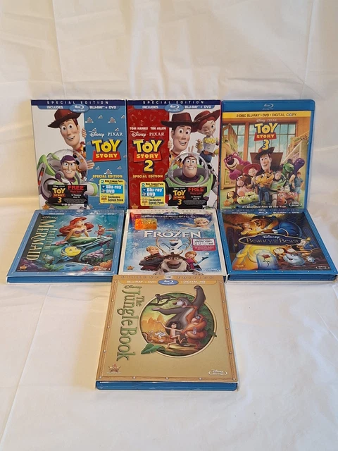 DISNEY MOVIE LOT 7 Blu-Ray DVDs Frozen Toy Story Jungle Book Little ...