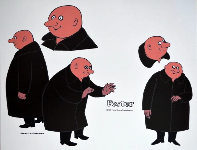 THE ADDAMS FAMILY - UNCLE FESTER Model Sheet PRINT Hanna Barbera £15.19 ...