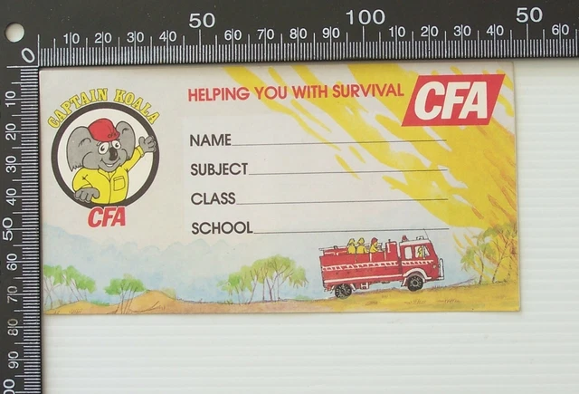 VINTAGE CFA COUNTRY Fire Authority Capt Koala School Book Promo Name ...