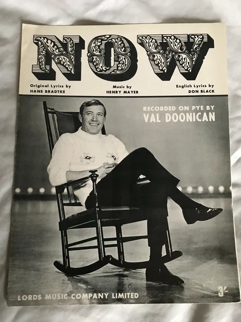 NOW - VAL DOONICAN sheet music sheetmusic chart piano vocal vintage £1. ...