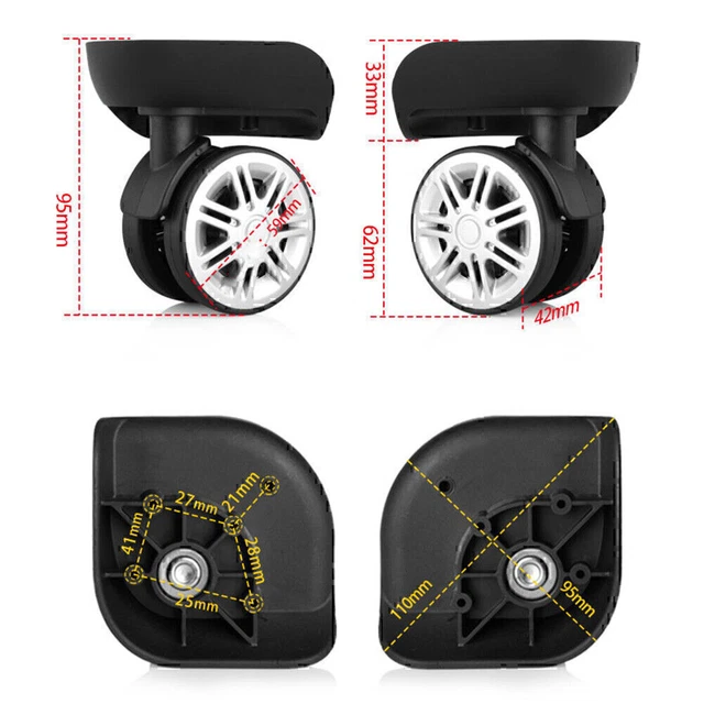 LUGGAGE 360° SPARE Swivel Spinner Suitcase Caster Wheels Repair ...
