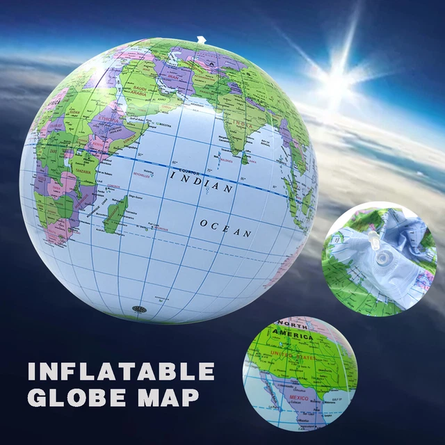 INFLATABLE GLOBE MAP Balls World Earth Geography Blow up Education Toy ...