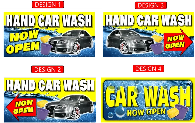 CAR WASH BANNERS For Outdoor Use Hand Carwash Auto Banner Sign Pvc ...