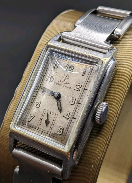 JUNGHANS ART DECO Kal. J98 Handaufzug Herrenuhr Voll Funktionsfähig ...