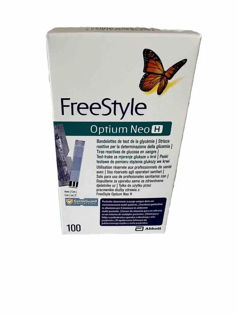 STRISCE REATTIVE PER controllo Glicemia Abbott FreeStyle Optium Neo H ...