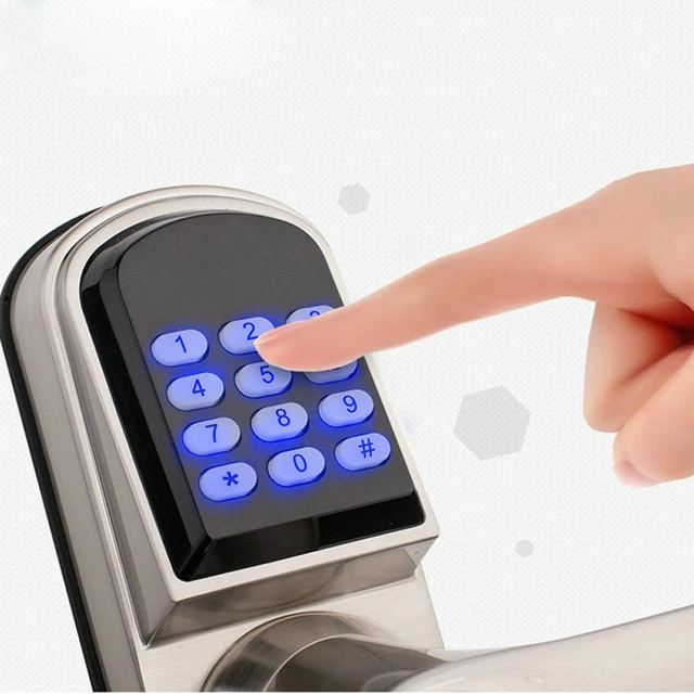 MECHANICAL DIGITAL PUSH Button Door Lock Entry Keypad Code Handle Door ...