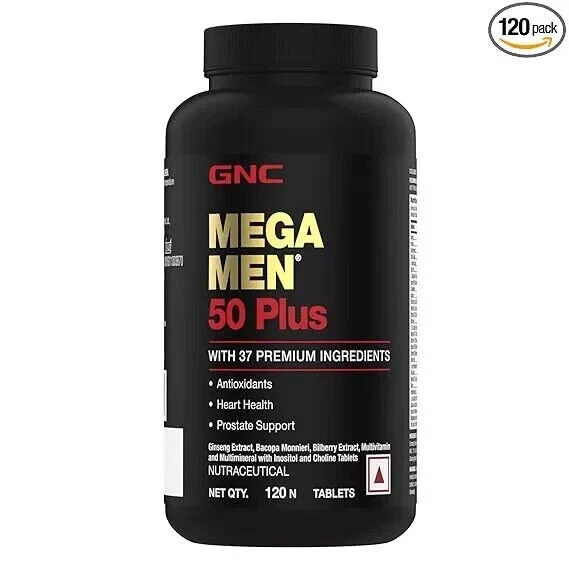 GNC MEGA MEN 50 Plus Multivitamin | 120 Tablets | 37 Premium ...
