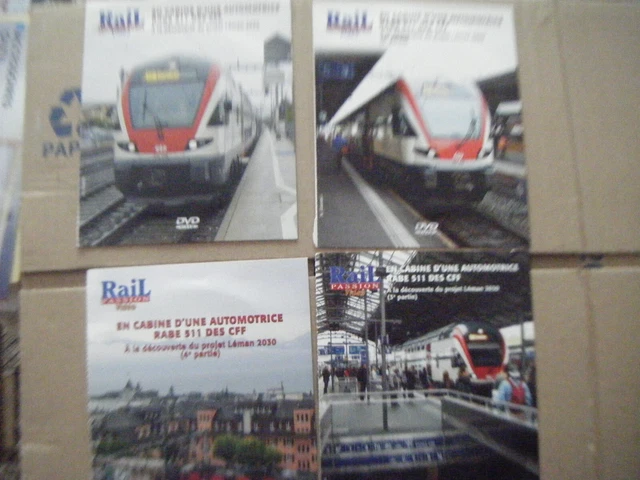 LOT DE 4 DVD ferroviaire rail passion projet LEMAN chemin de fer suisse ...