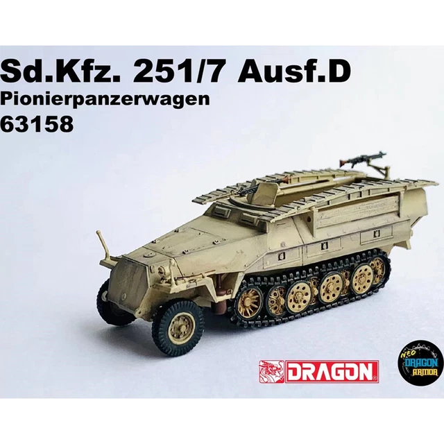 DRAGON 1/72 GERMAN Sd.Kfz.251/22 half-track anti-tank gun D type 63165 ...