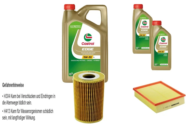CONTROLLO SET CASTROL EDGE Titanio 5W-30 LL 7L per VW Passat Variant 1. ...