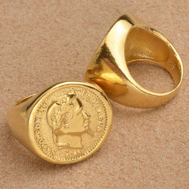 NAPOLEON III EMPEREUR French Coin Copper Ring Emperor Bonaparte France ...